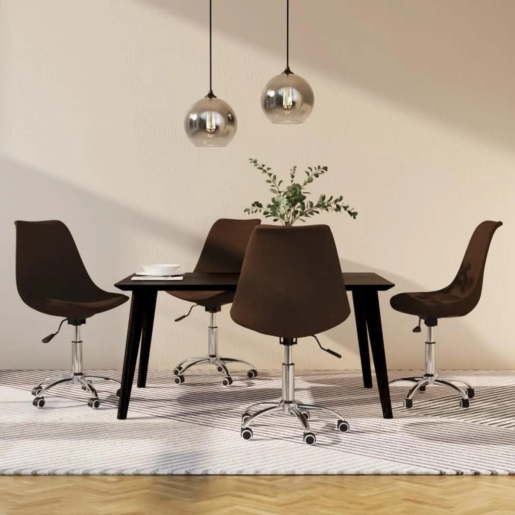 vidaXL Otočné jídelní židle 4 ks textil [3085378] Barva: krémová