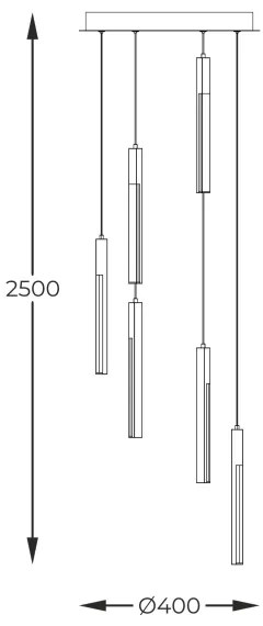 Zuma Line MD4768-6-3BMT - LED Lustr na lanku ELIOT LED/25W/230V