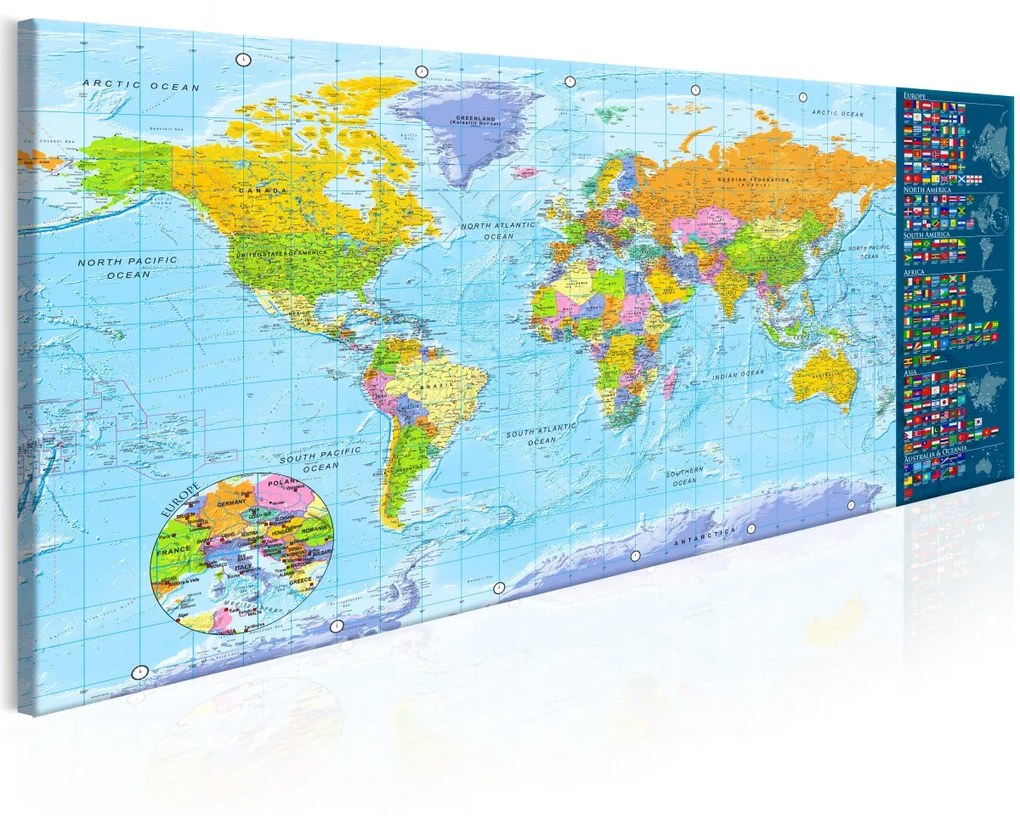 Tradiční mapa světa (120x60 cm) - Murando DeLuxe