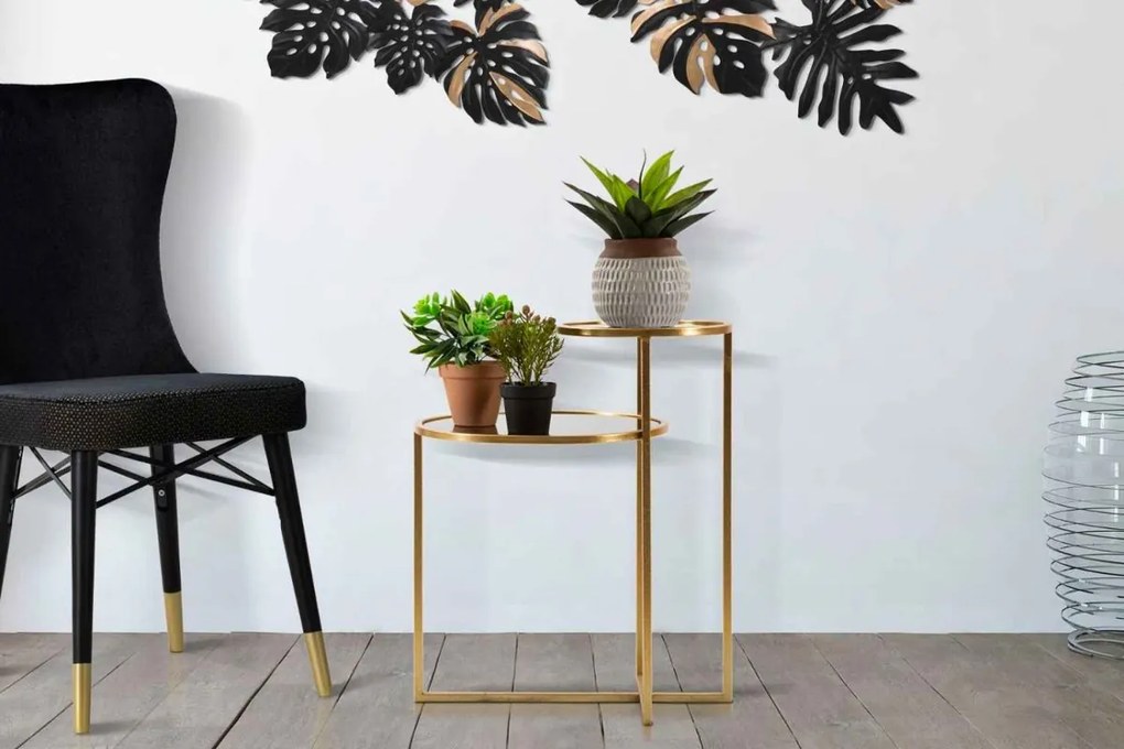 Designový odkládací stolek Calantha 50 cm zlatý