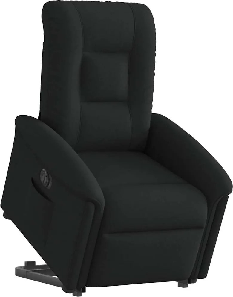 Elektrické zvedací polohovací křeslo černé textil 3303276