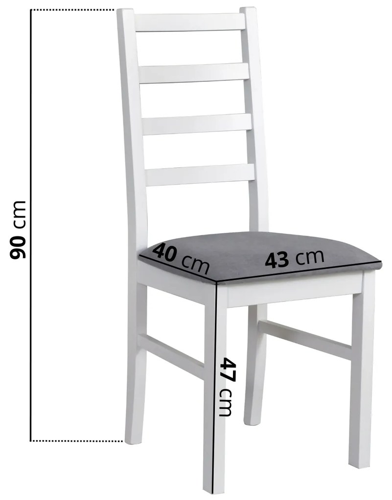 Jídelní židle Teo Zvolte dřevo: Bílá, Zvolte látku: látka 11b