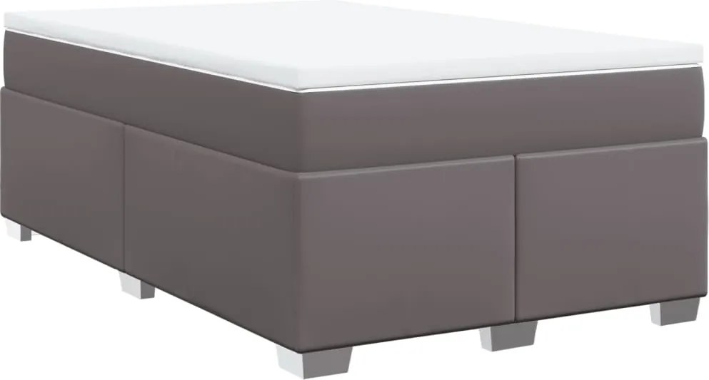 Box spring postel s matrací šedá 120x190 cm umělá kůže 3285203