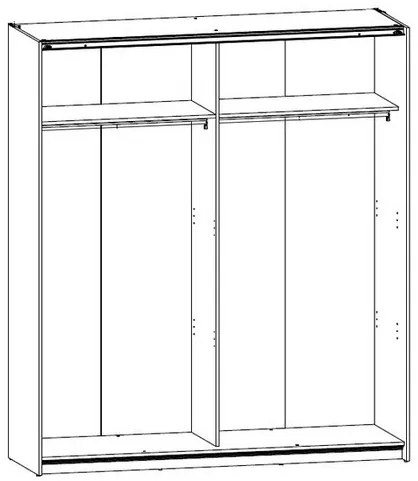 Šatní skříň Puls, bílá/šedý beton