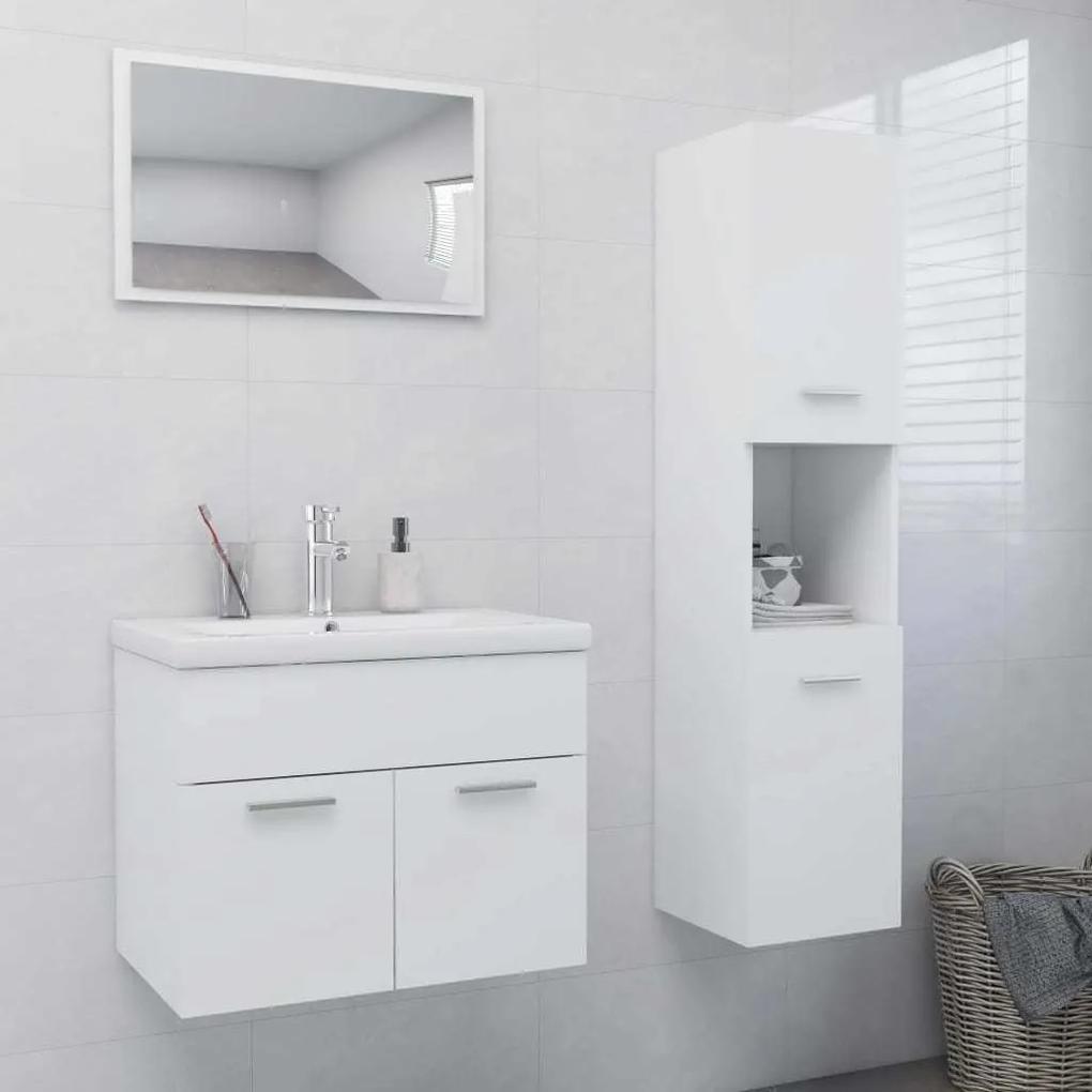 vidaXL Set koupelnového nábytku dřevotříska [3071406] Barva: Bílá