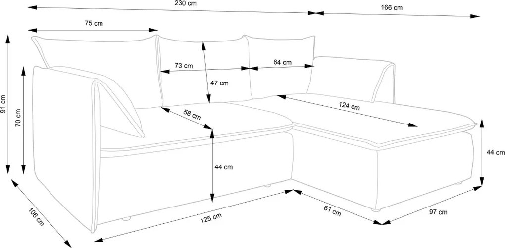 Rohová rozkládací sedací souprava do L GRANADA, 230 cm, s úložným prostorem Roh pohovky: Levý roh, Barva látky: Tmavě modrá (Riviera 81)