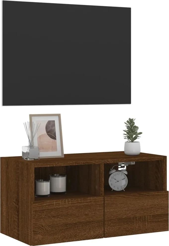 vidaXL Nástěnná TV skříňka 60x30x30 cm kompozitní dřevo [836866] Barva: Černá