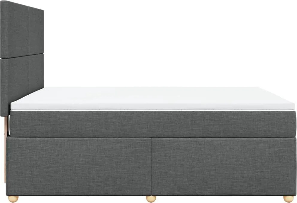 Box spring postel s matrací tmavě šedá 160x200 cm textil 3293625