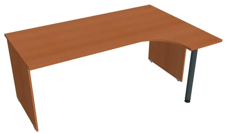 Stůl ergo levý 180*120 cm - Hobis Gate GE 1800 L Dekor stolové desky: třešeň, Dekor lamino podnože: třešeň, Barva nohy: černá