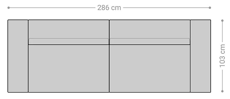 DELIFE Velká pohovka Tenso 285 x 105 žinylka béžová