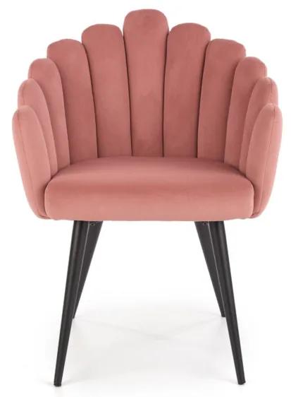 Jídelní židle K410, 65x85x62, velvet růžová