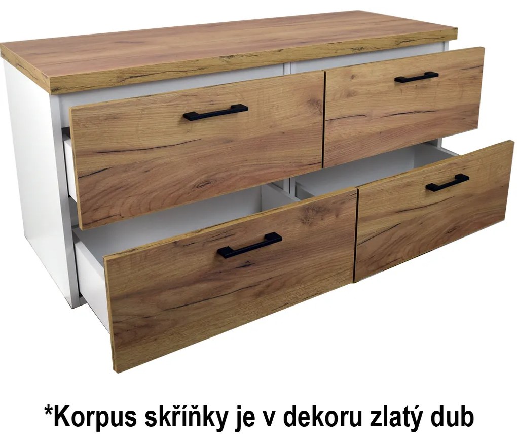 Comodo Koupelnová skříňka pod deskové umyvadlo Agria NEW GO 120-HD - zlatý dub/zlatý dub