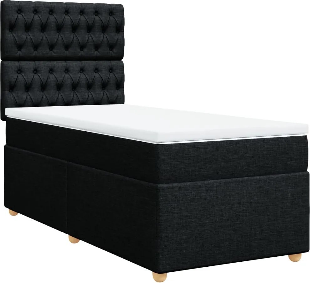 Box spring postel s matrací černá 100 x 200 cm textil 3291200