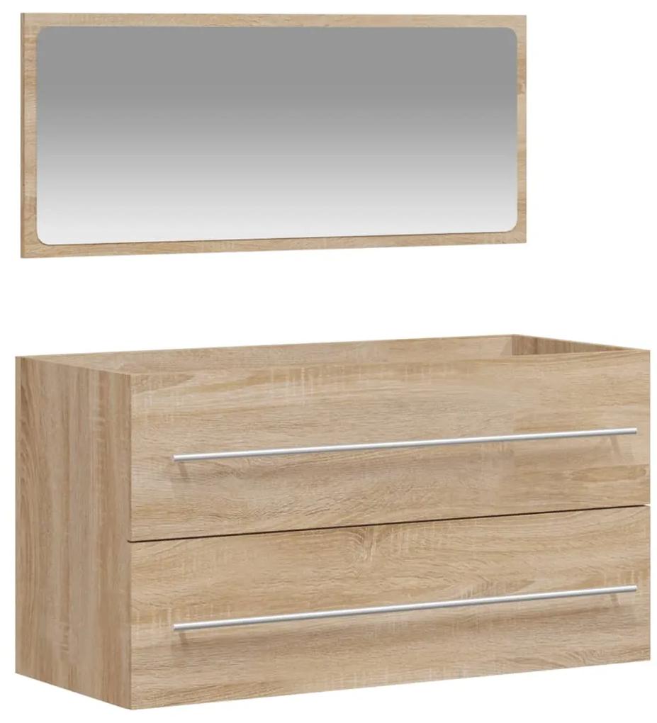 Koupelnová skříňka se zrcadlem dub sonoma kompozitní dřevo