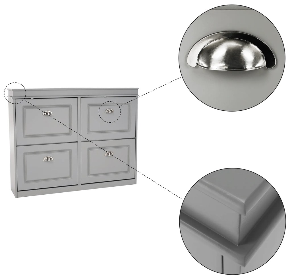 Kondela Botník, 2-řadový, šedá, SEBER TYP 5