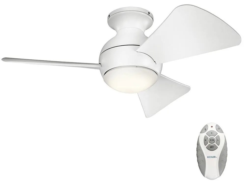 Elstead Kichler KLF-SOLA-34-WHT-LED Stmívatelný stropní ventilátor SOLA 10W/230V IP23+DO ED0414