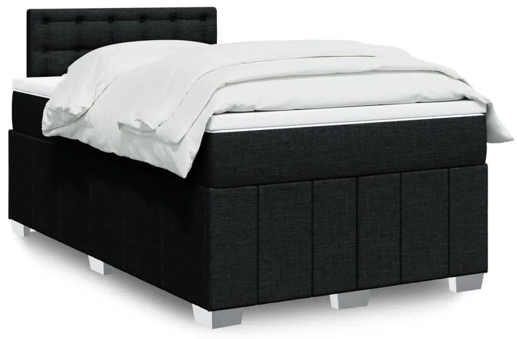 Box spring postel s matrací černá 120x200 cm textil 3287051