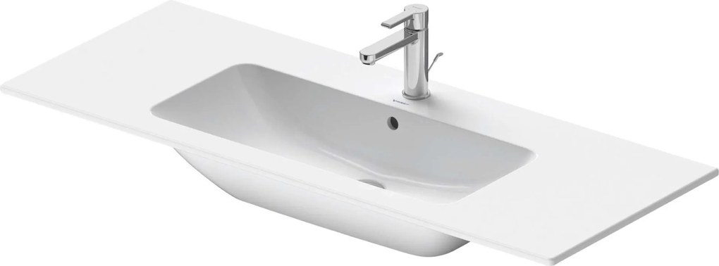 Duravit ME by Starck - Umyvadlo 123x49 cm, s přepadem, otvor pro baterii, DuraShield, bílá 233612AA00