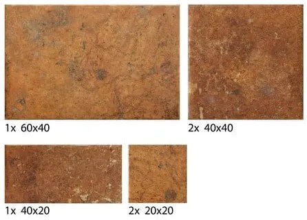 Dlažba Cir Cotto del Campiano cotto dorato v dekoru modulare 39 o rozměru 40x60, 40x40, 20x40, 20x20 cm mat 1080847