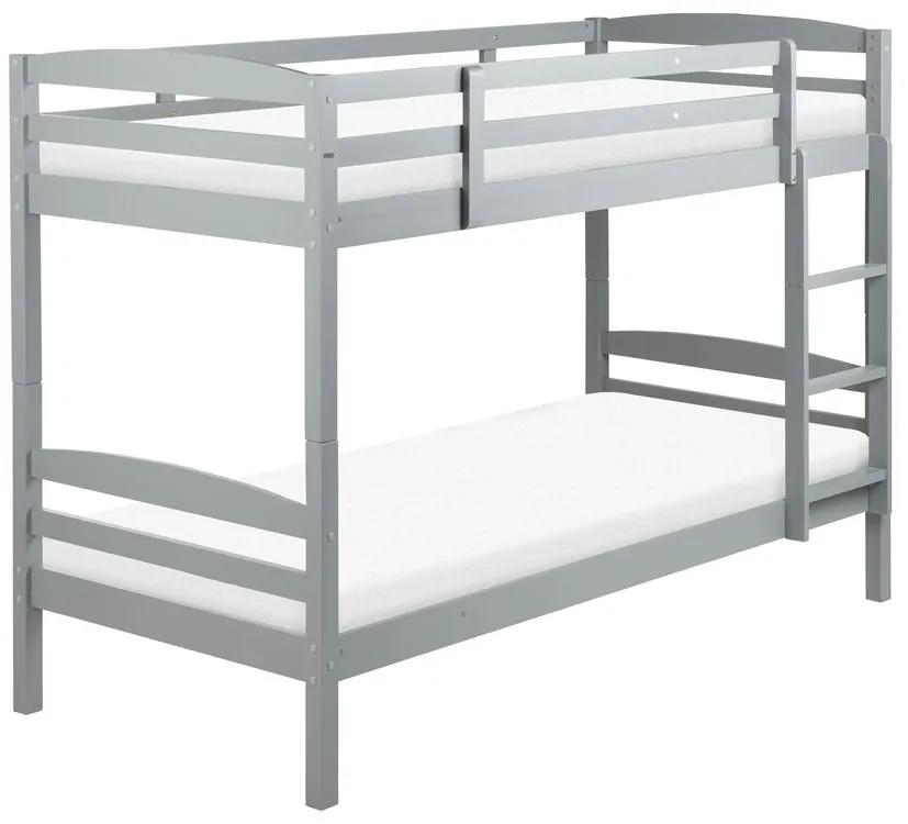 Dřevěná patrová postel 90 x 200 cm šedá REGAT Beliani