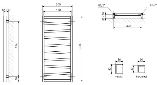Sapho - Koupelnový radiátor ZIG 490W/230V 50x133 cm bílá