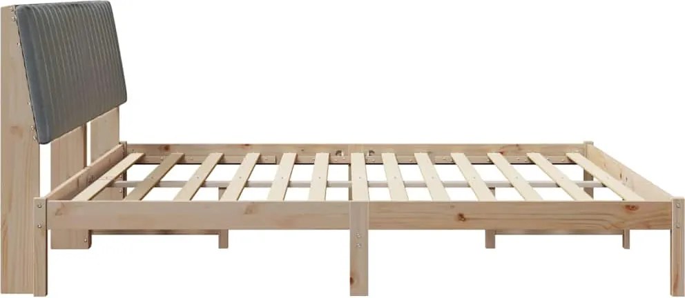 Rám postele s čelo Hnědá 200 x 200 cm Masivní borové dřevo 3394399