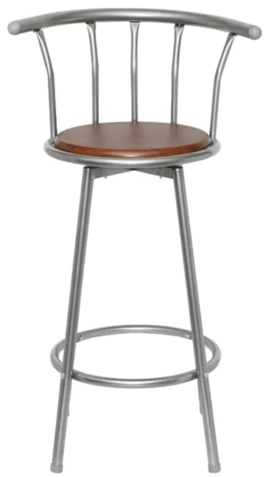 Barové židle 2 ks hnědé ocelové - Default Title