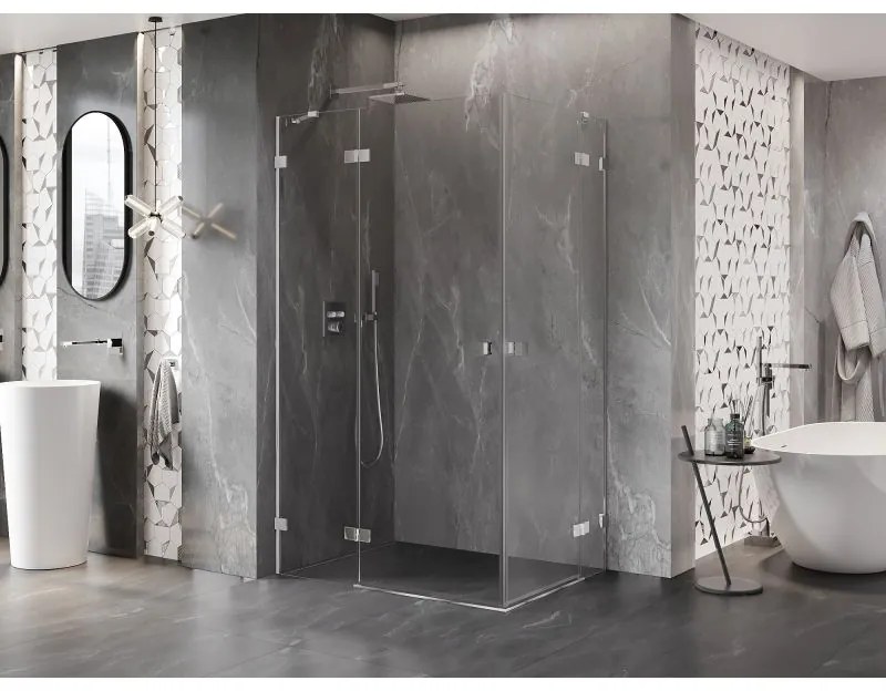 Mexen Lunar Duo výklopný sprchový kout 105 x 90 cm, 8mm čiré sklo, chromový profil, 834-105L-090P-01-00
