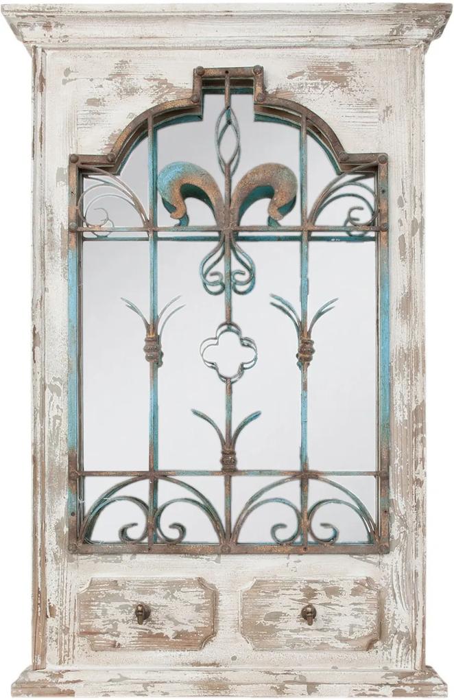 Nástěnné vintage zrcadlo v dřevěném rámu s patinou - 66*6*101 cm Clayre & Eef
