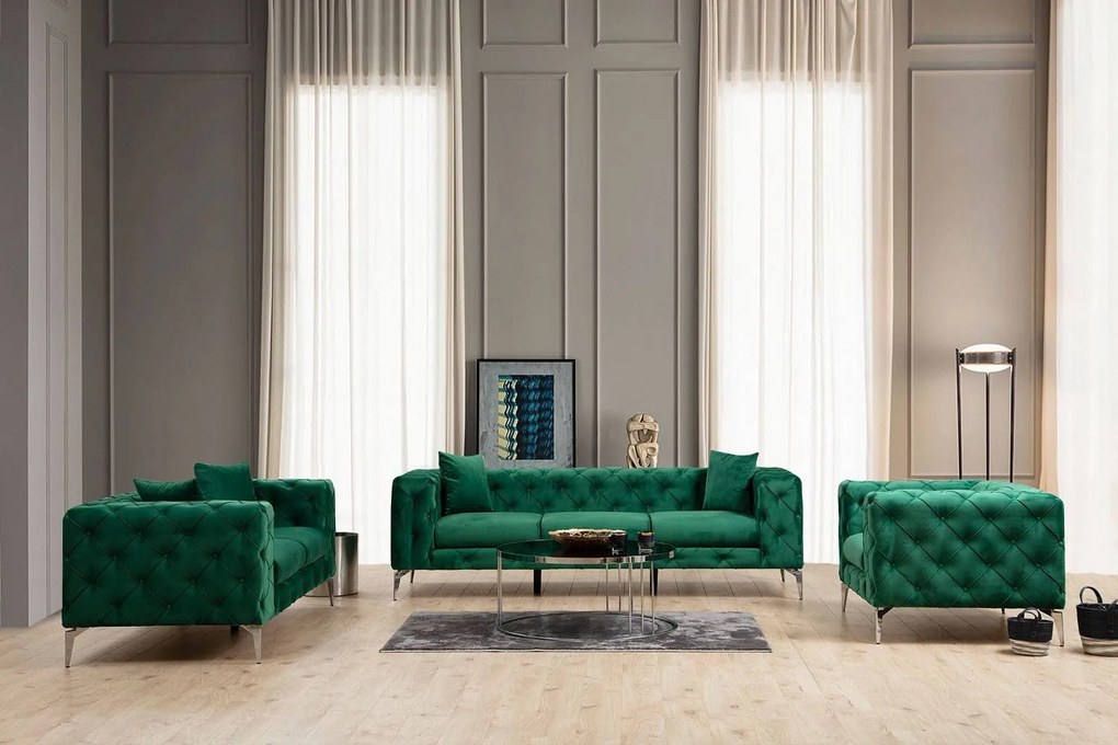 Designová sedačka Rococo 197 cm zelená