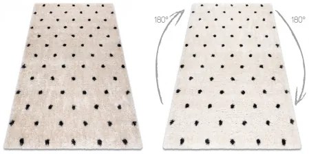 koberec FLUFFY 2370 shaggy tečky krém / antracit velikost 120x170 cm | krásné koberce cz