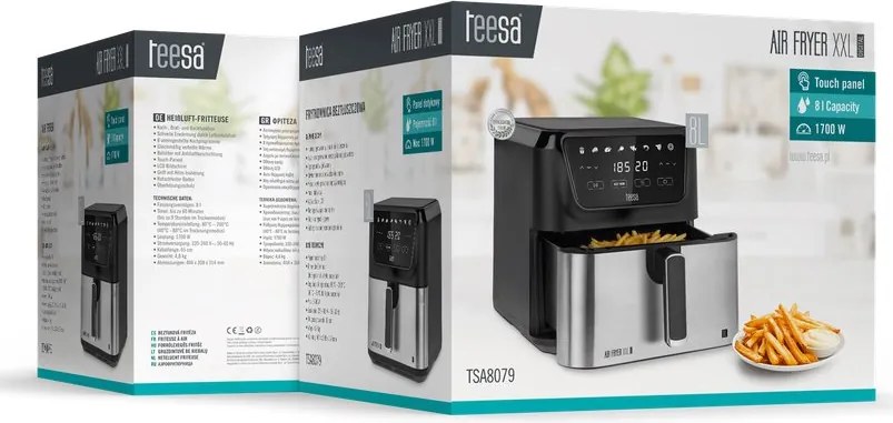 Fritéza horkovzdušná TEESA DIGITAL AIR FRYER XXL TSA8079, 8L, 1700W