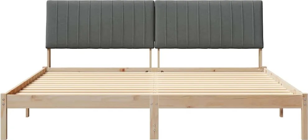 Rám postele s čelo Hnědá 200 x 200 cm Masivní borové dřevo 3394399