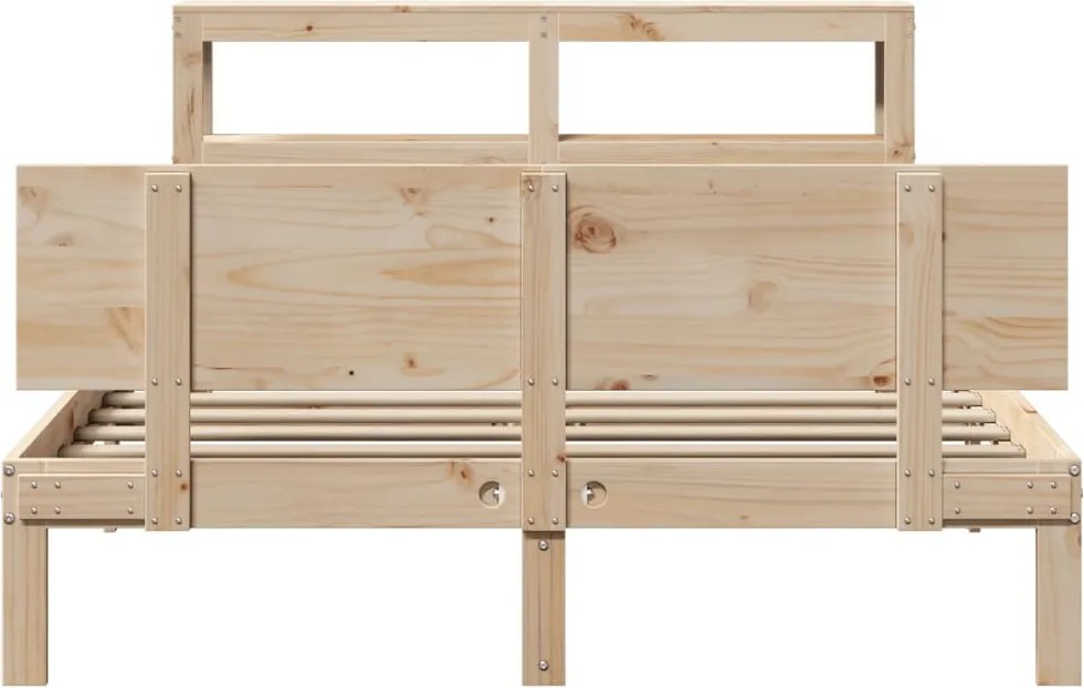Rám postele s čelem 120 x 200 cm masivní borové dřevo 3306084