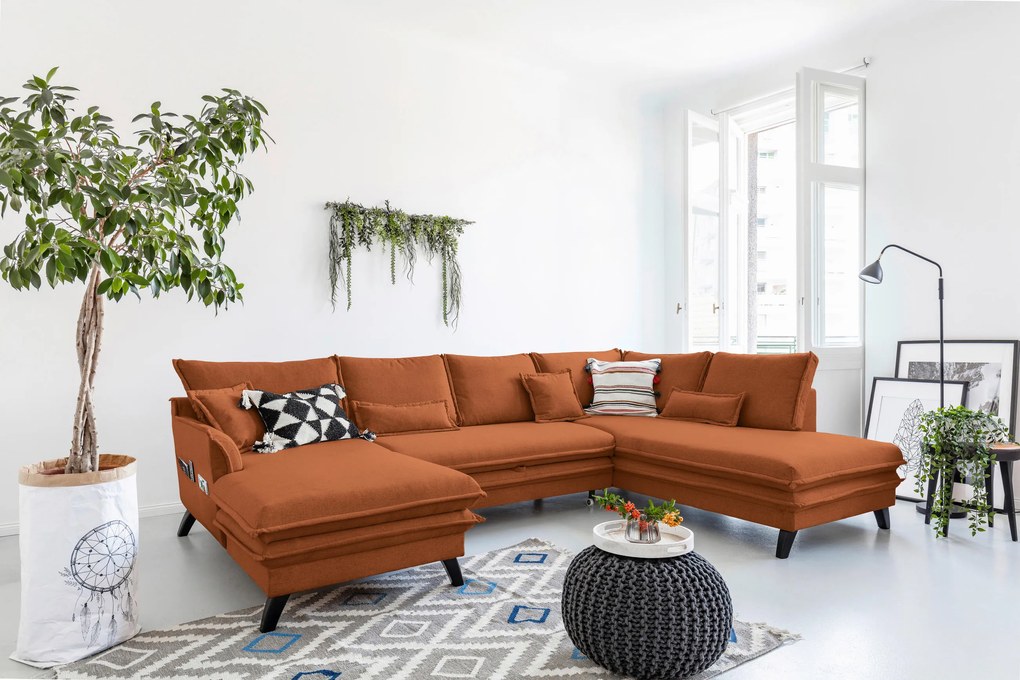 XXXLutz SEDACÍ SOUPRAVA, textil, terracotta P & B - Sedací soupravy - 002330007212