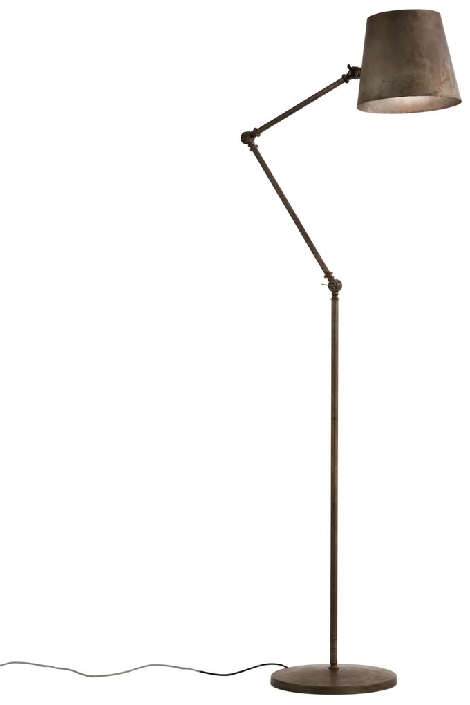 Il Fanale Reporter, stojací lampa s nastavitelným ramenem, 1x46W, mosaz, výška 112-206cm