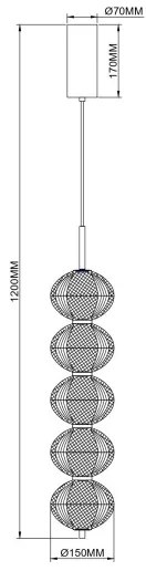Zuma Line 003064-034756 - LED Lustr na lanku GALATEA LED/30W/230V zlatá