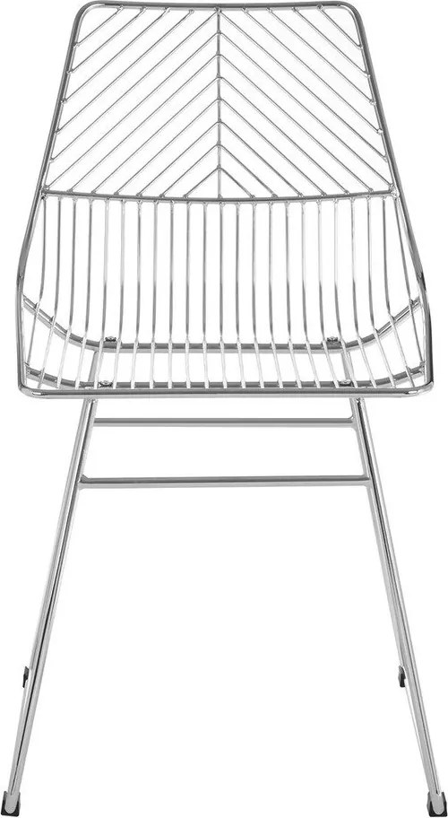 Kovová jídelní židle ve stříbrné barvě District – Premier Housewares