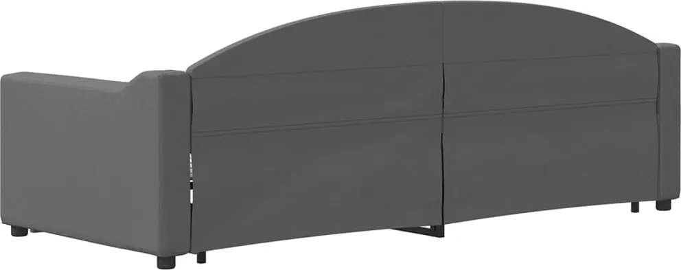 Válenda s přistýlkou a zásuvkami tmavě šedá 80 x 200 cm textil 3197562
