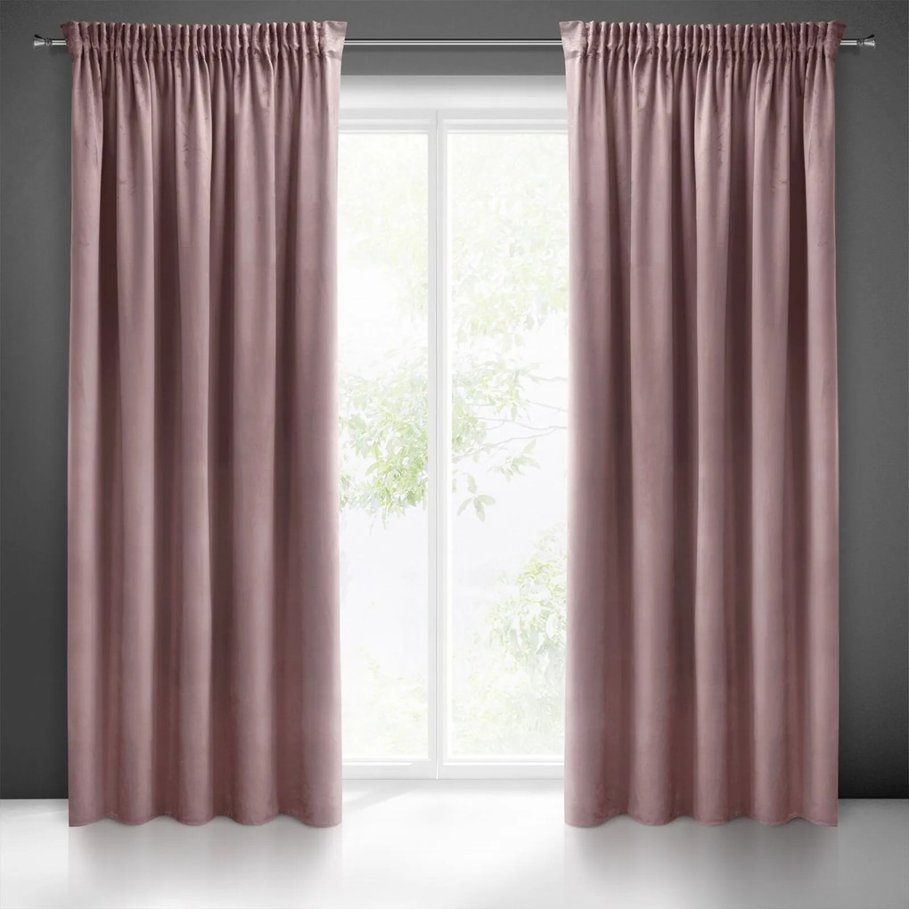 ZATEMŇOVACÍ ZÁVĚS NA PÁSCE PIERRE CARDIN SIBEL 140X270 CM STARORŮŽOVÁ