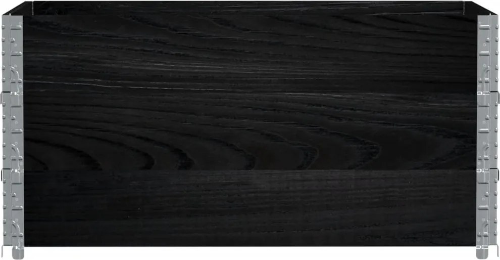 Zahradní truhlík černý 120 x 80 cm masivní borové dřevo 3295424