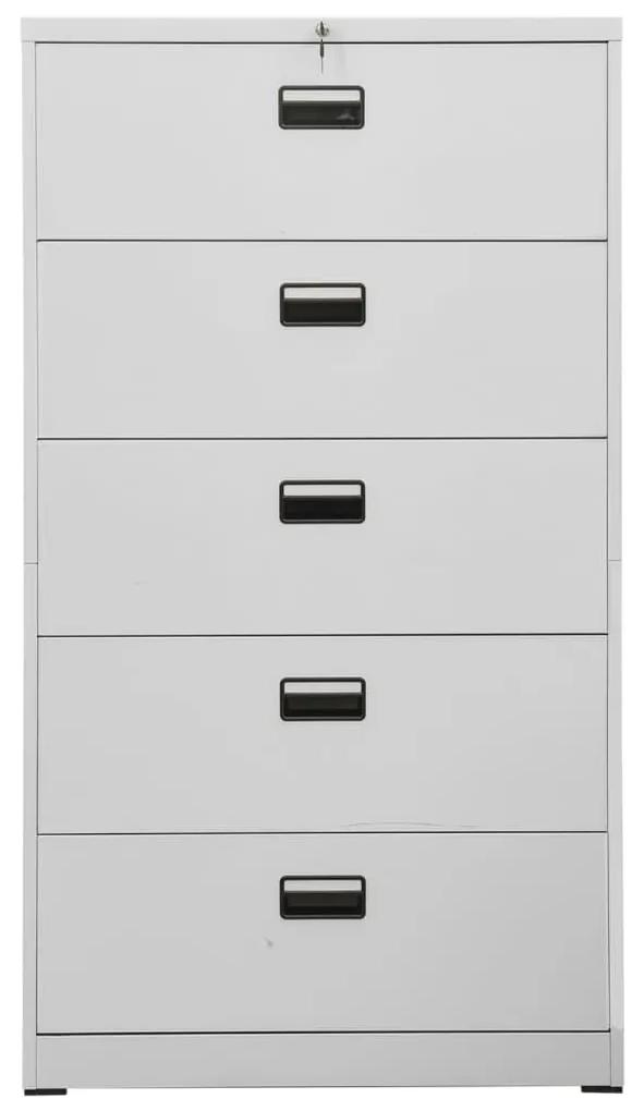 Kancelářská skříň světle šedá 90 x 46 x 164 cm ocel - Default Title
