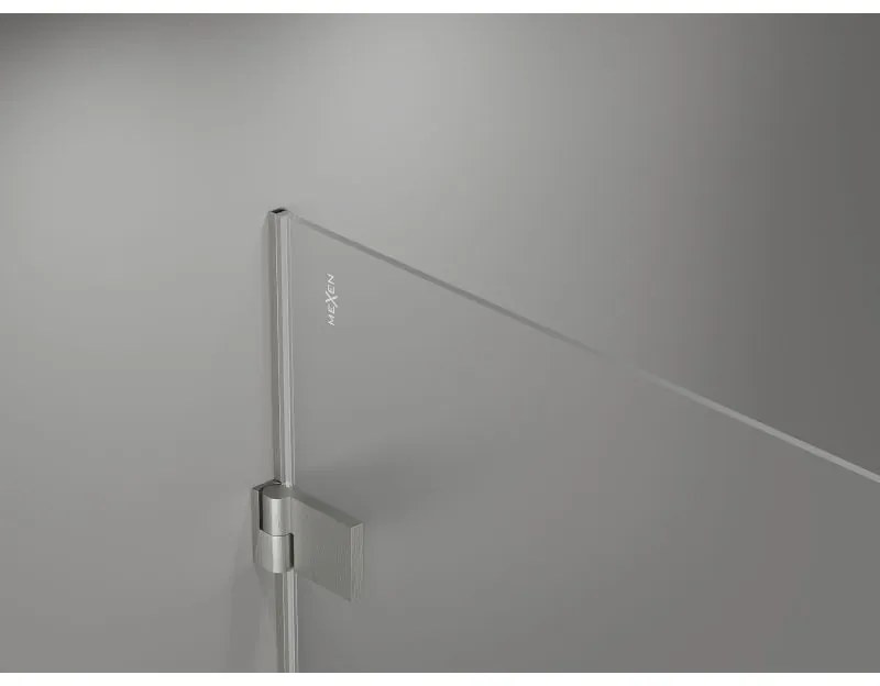 Mexen, Mexen Lunar-B levé otočné sprchové dveře 65 cm, transparentní, broušený nikl - 832-065-000-97-00-L