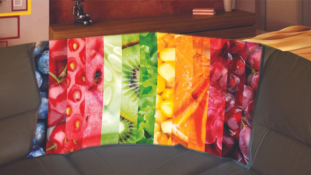 Fleecová deka Koláž ovoce 150x120 cm