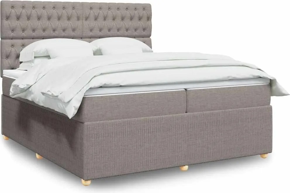 Box spring postel s matrací taupe 200x200 cm textil 3292174