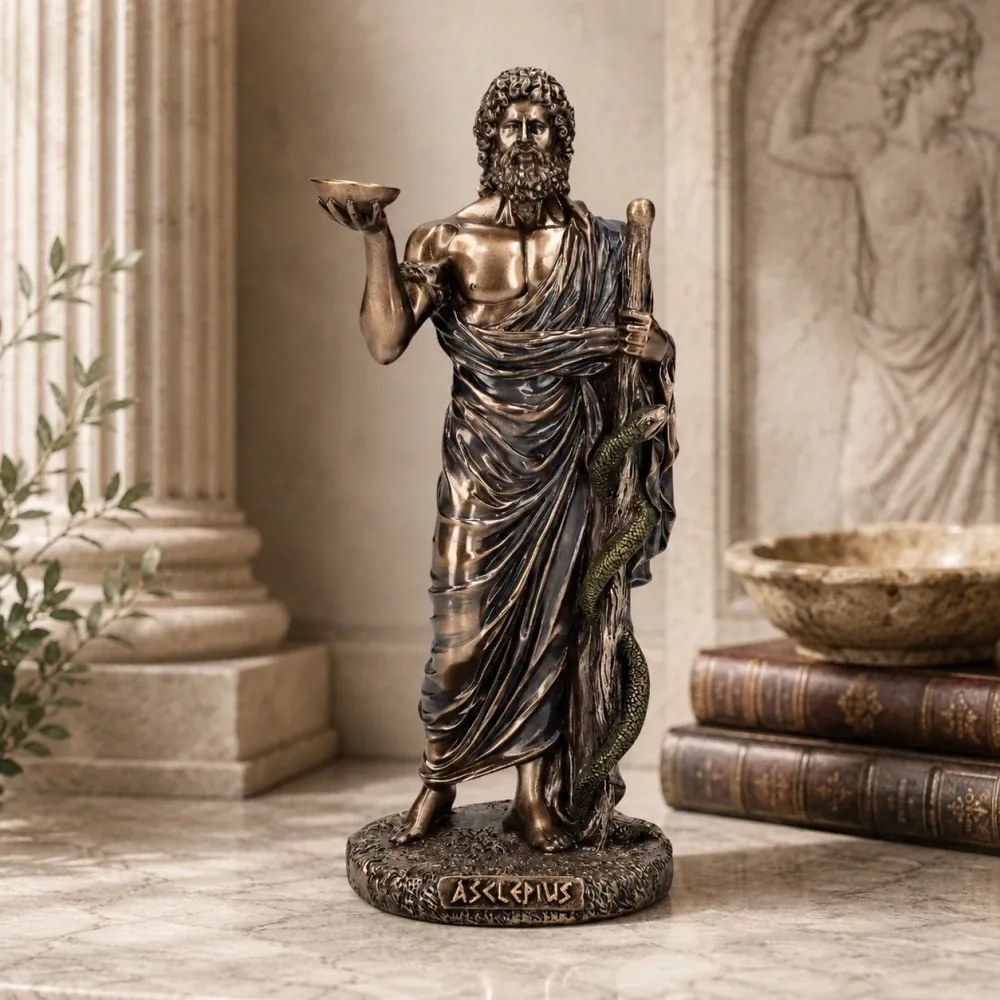 Asklépios – bůh lékařství a uzdravování figurka Veronese WU78205A4