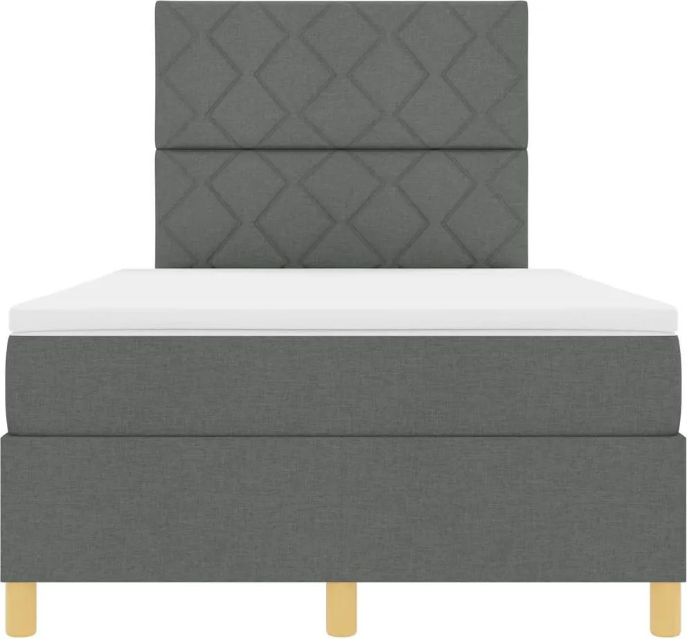 Postel s boxspringem s čelo Tmavě šedá 120 x 200 cm textil 3339687