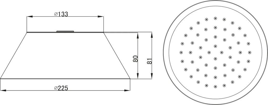 Sapho Sapho, Hlavová sprcha, průměr 200mm, chrom, MH032