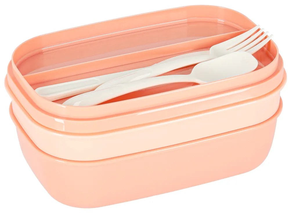 Creative Corner Snídaňový box s přihrádkami rozdělený 1900ml meruňka