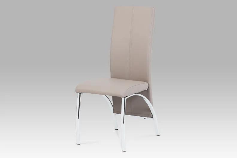 Jídelní židle očalouněna ekokůží v barvě cappuccino AC-1060 LAN